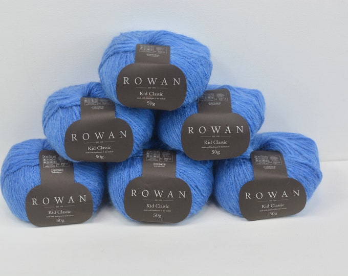 Luxury ROWAN Kid Classic Wool and Kid Mohair Blue Aran Weight Yarn - Etsy