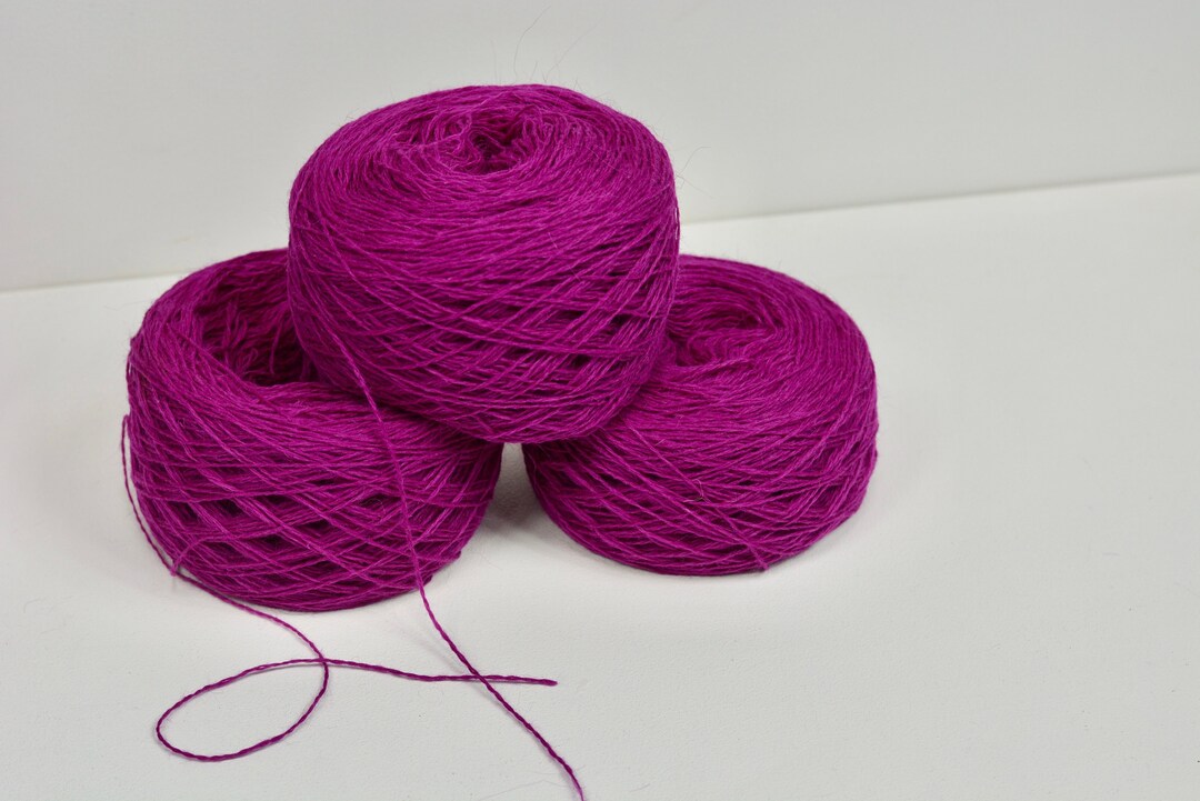 Fuchsia Angora Merino Wool Yarn 50-150g for Weaving Hand - Etsy