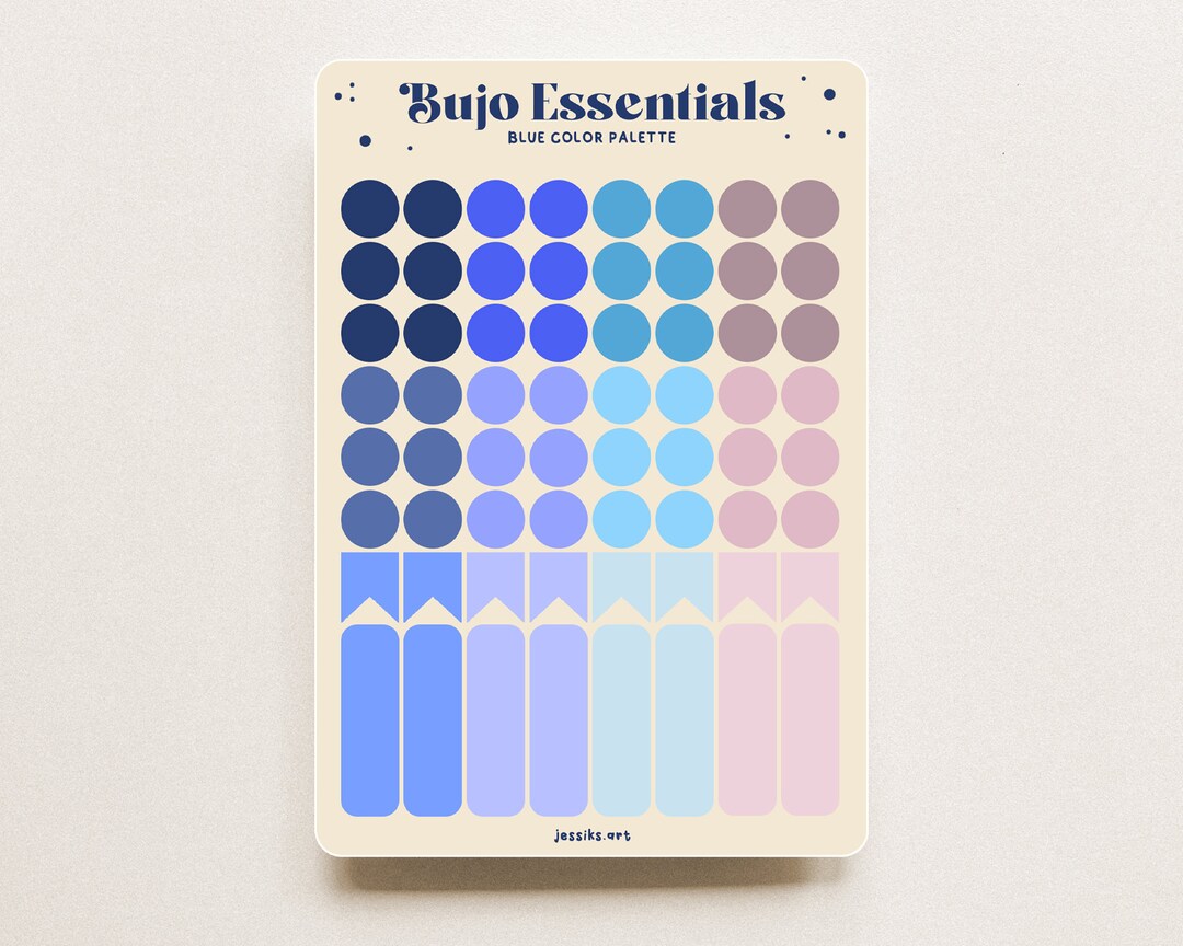 Sticker Sheet - Blue Shapes | Bullet Journal Essentials - Etsy