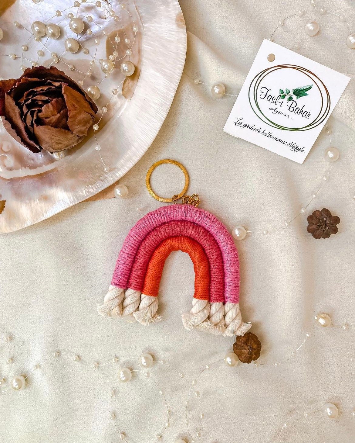 Rainbow Macrame Macrame Keychain Macrame Magnet Keychain - Etsy