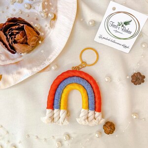Rainbow Macrame, Macrame Keychain, Macrame Magnet, Keychain Favors for ...
