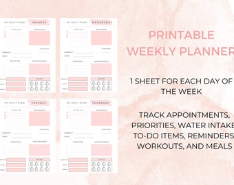 Digital Weekly Planner, Weekly Planner, Printable Planner, Digital ...
