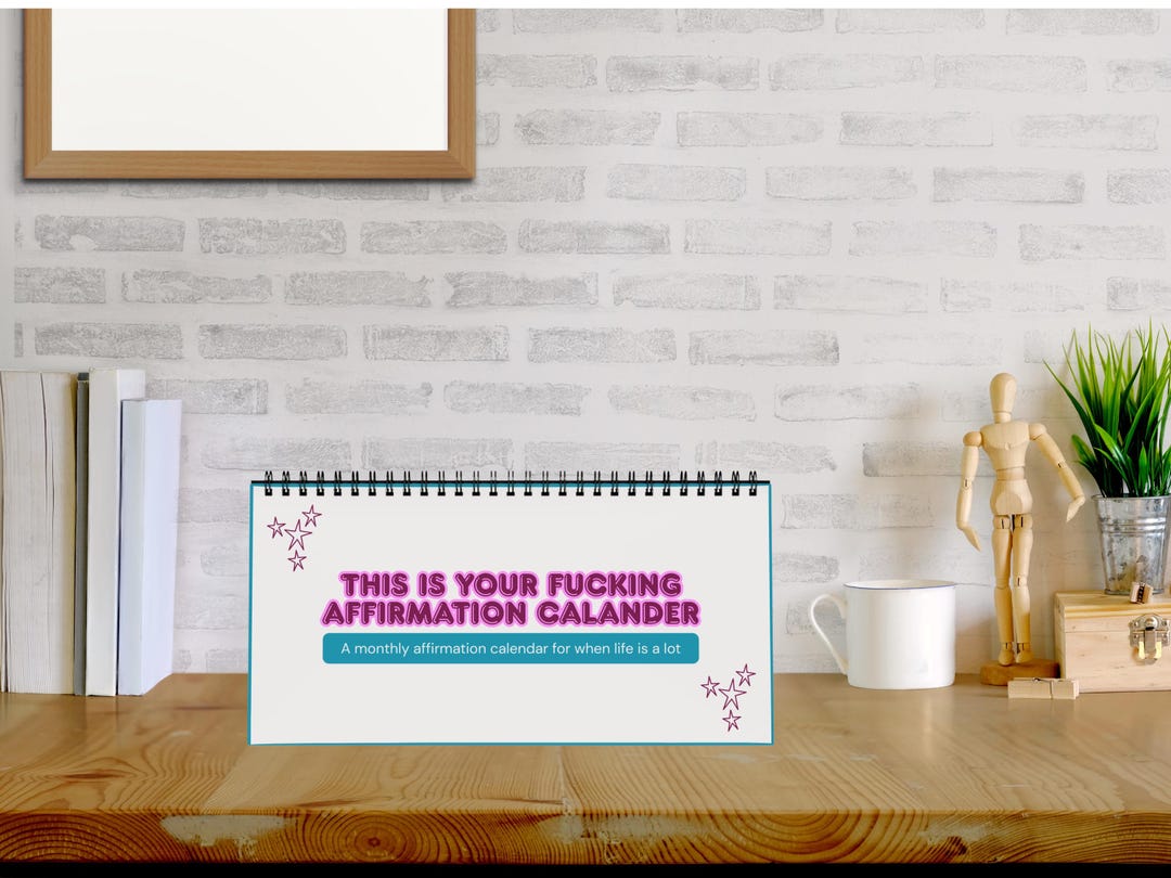 Sweary Affirmation Desk Calendar, Desk Flip Chart, 12 Months of ...
