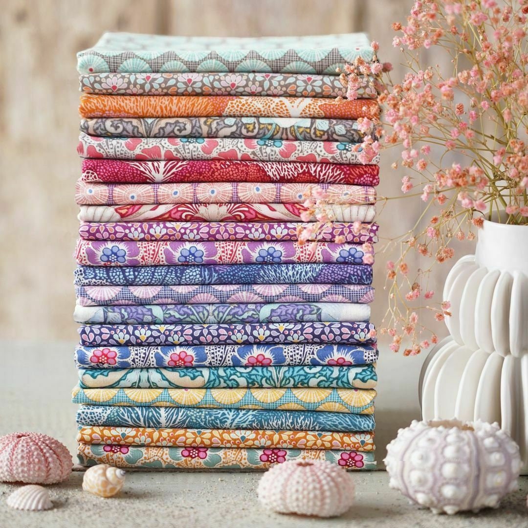 TILDA Stoffe, Stoffpaket COTTON BEACH, Fat Eighth Bundle, Patchworkstoffe, Quiltstoffe ...