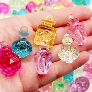 6pc Perfume Bottles, Dollhouse Miniatures, Acrylic Crystal Gems, Craft ...