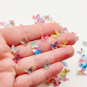 10 Pc Mini Butterflies, Miniature, Micro Kawaii Butterfly,tiny Acrylic ...