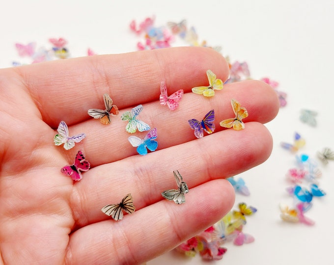 10 Pc Mini Butterflies, Miniature, Micro Kawaii Butterfly,tiny Acrylic ...