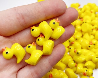 Glow in the Dark Mini Little Yellow Crown Duck Miniature Dollhouse ...