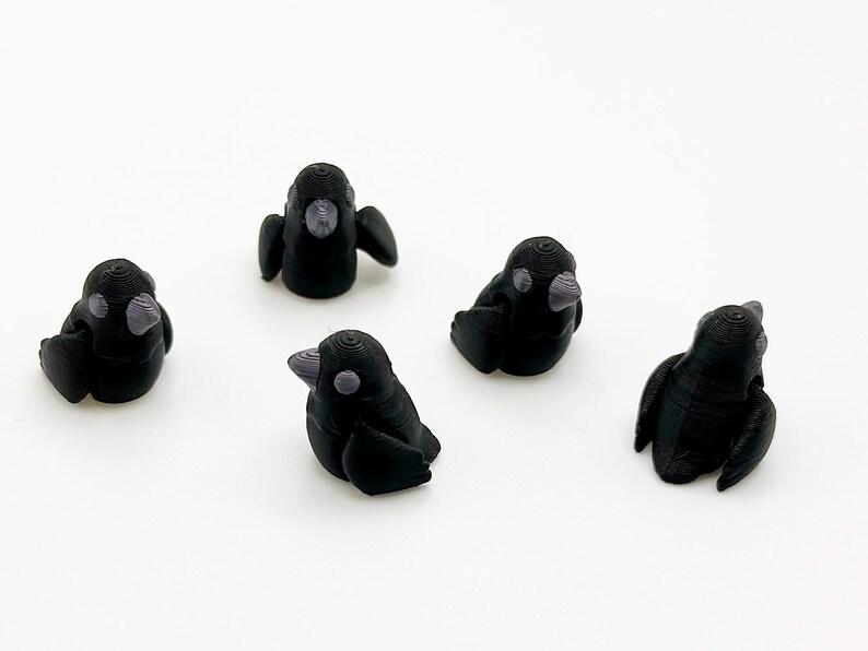 Mini Crows Articulated Animals 3D Printed Diorama Supply Desk Pet Tiny ...