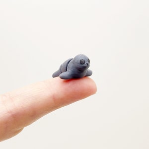 Miniature Articulated Seal Figurine 3D Printed Animals Fairy Garden ...