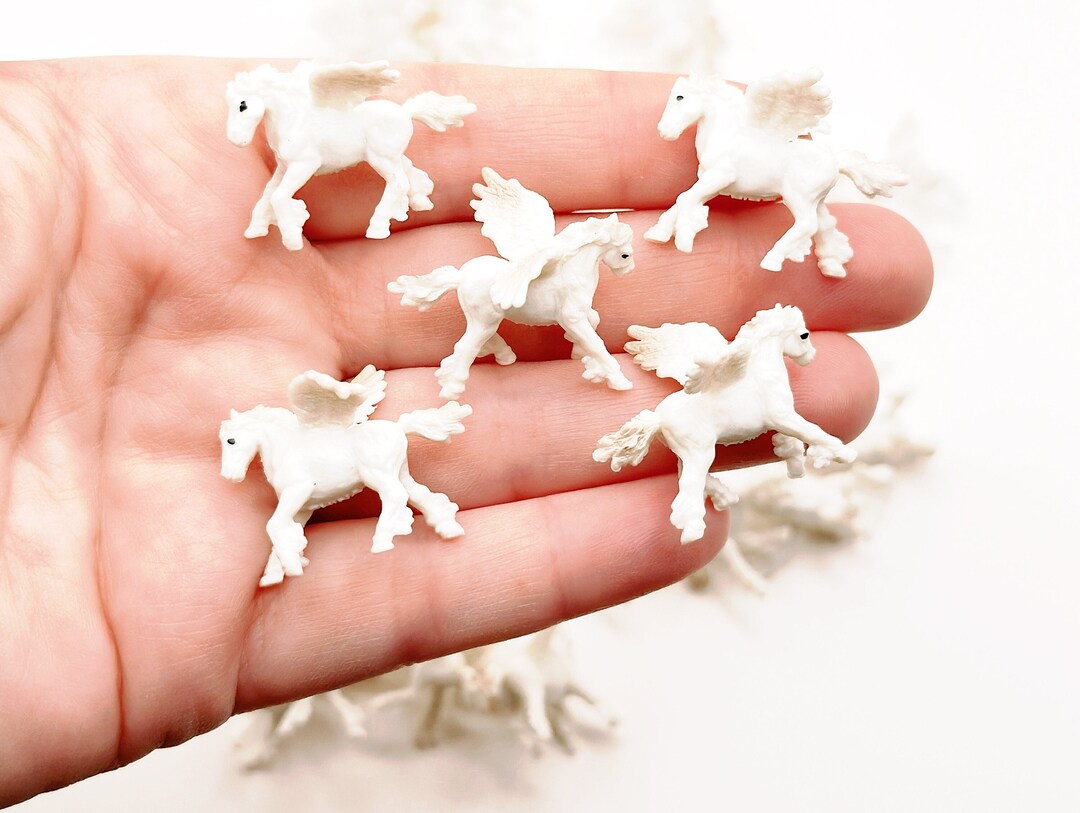 5pc Miniature Pegasus Figurines, Tiny Mini Figure, Diorama, Terrarium ...