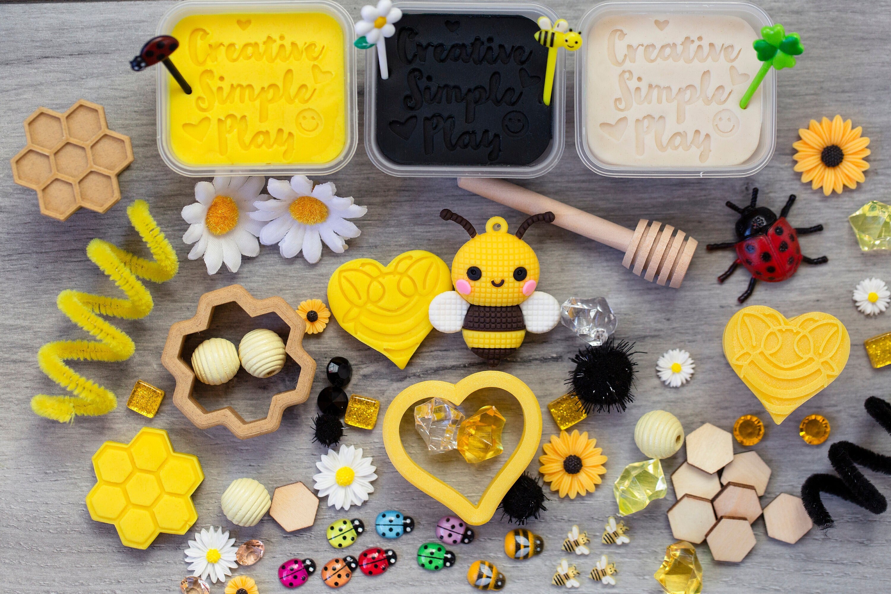 Bee Play Dough Kit Ladybug Travel Play Kit Summer Sensory - Etsy