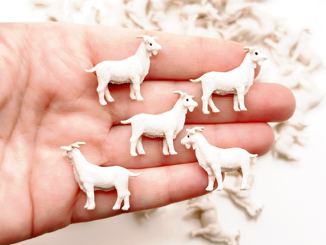 5pc Miniature Goat Figurines, Tiny Mini Figure, Diorama, Terrarium ...