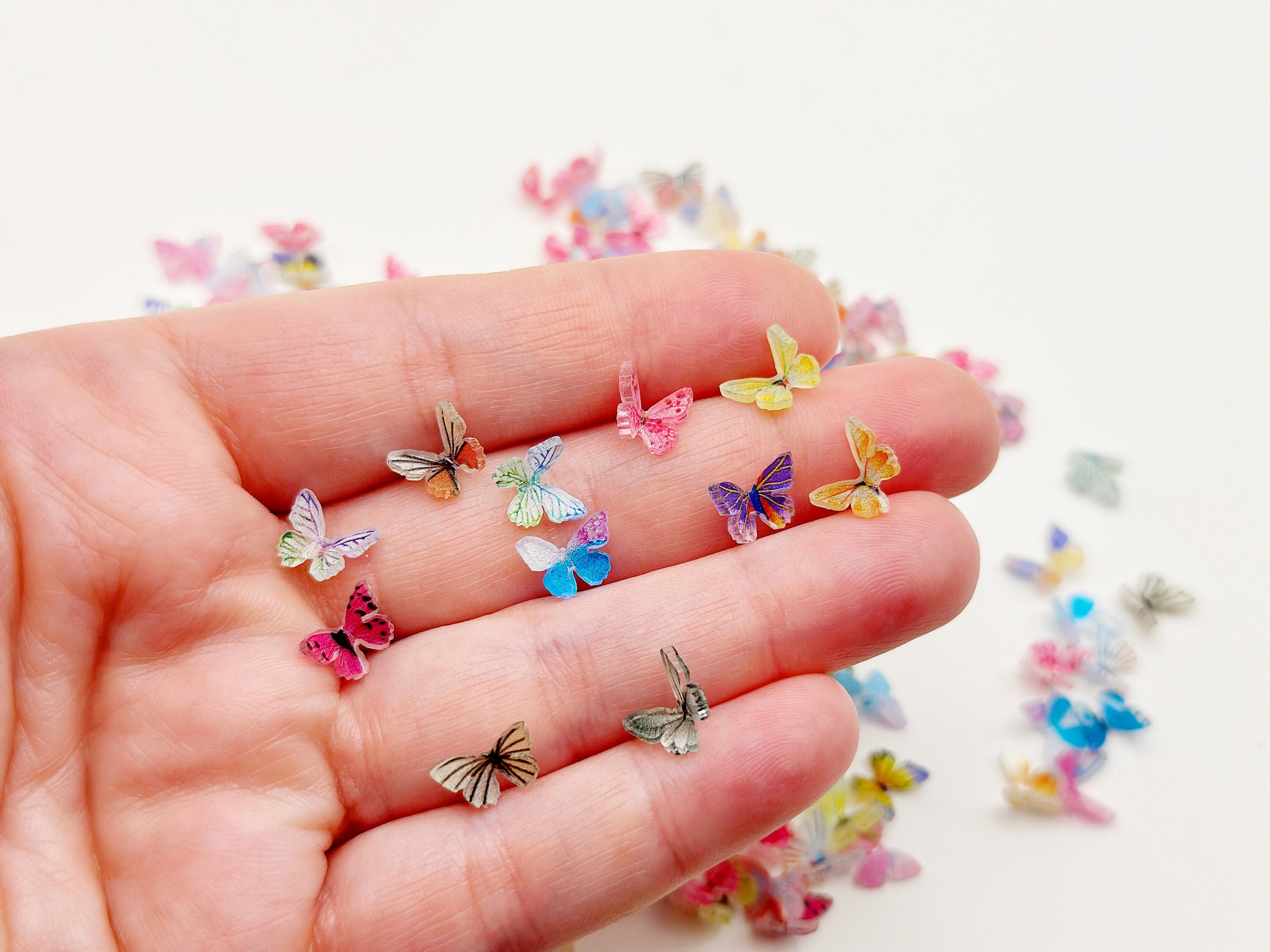 10 Pc Mini Butterflies, Miniature, Micro Kawaii Butterfly,tiny Acrylic ...
