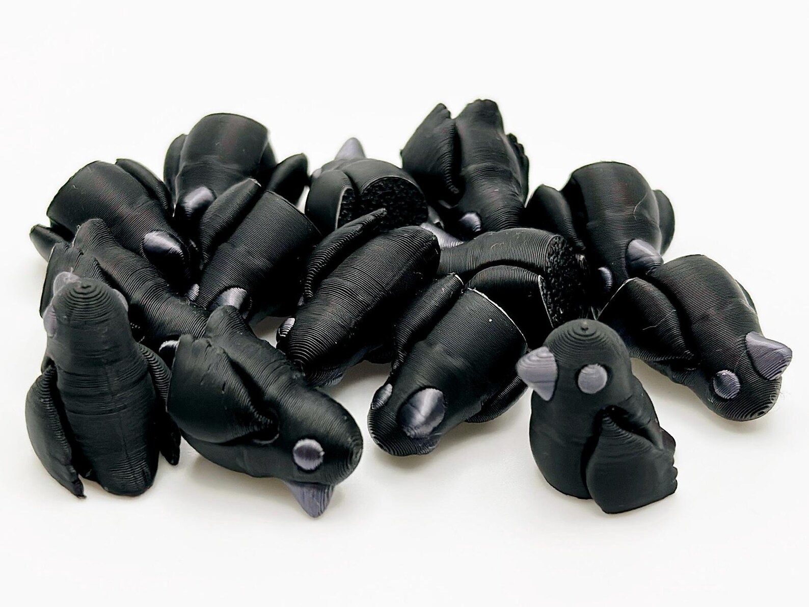 Mini Crows Articulated Animals 3D Printed Diorama Supply Desk Pet Tiny ...