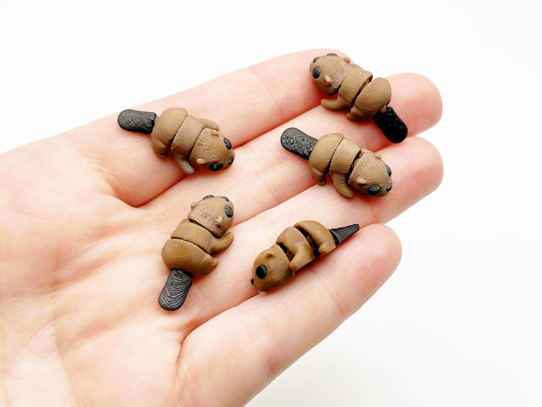 5 Pc Mini Beaver Articulated Diorama Fairy Garden Cute Woodland ...