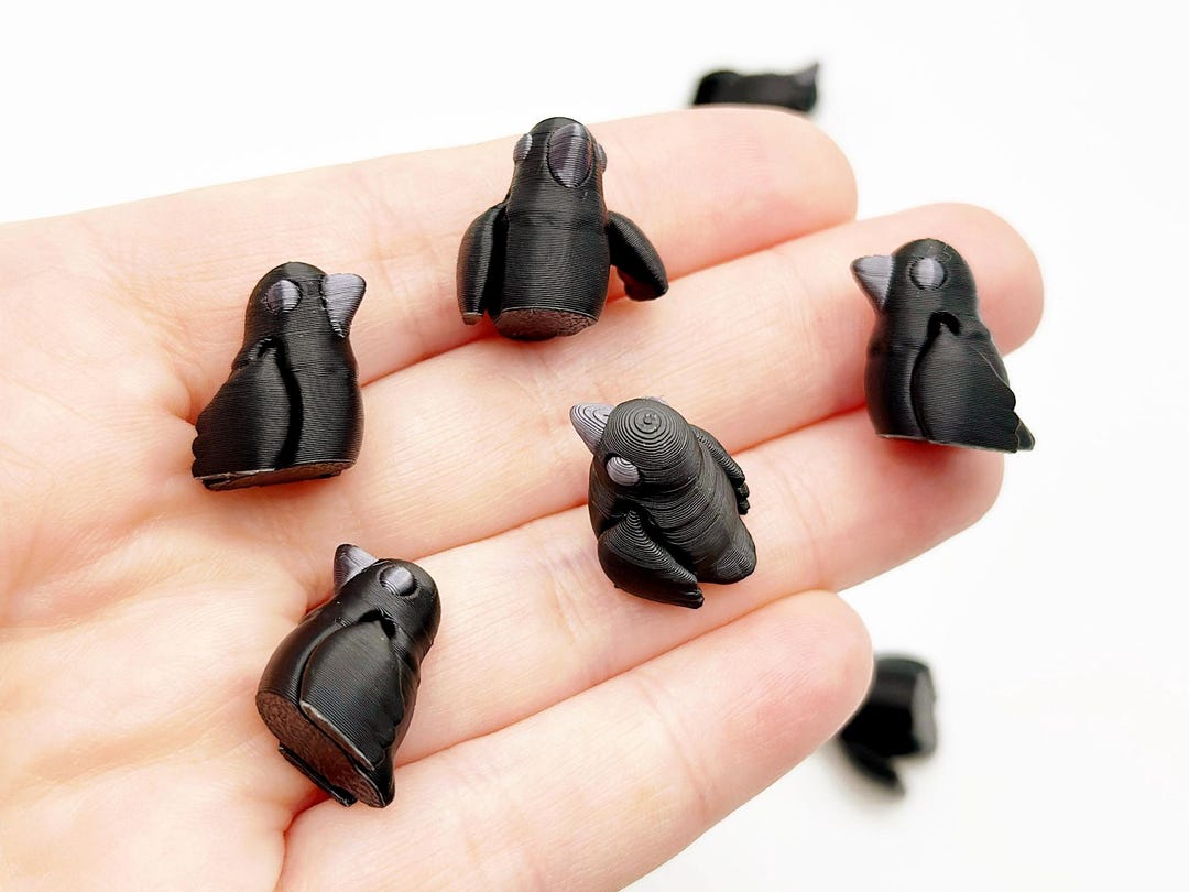 Mini Crows Articulated Animals 3D Printed Diorama Supply Desk Pet Tiny ...