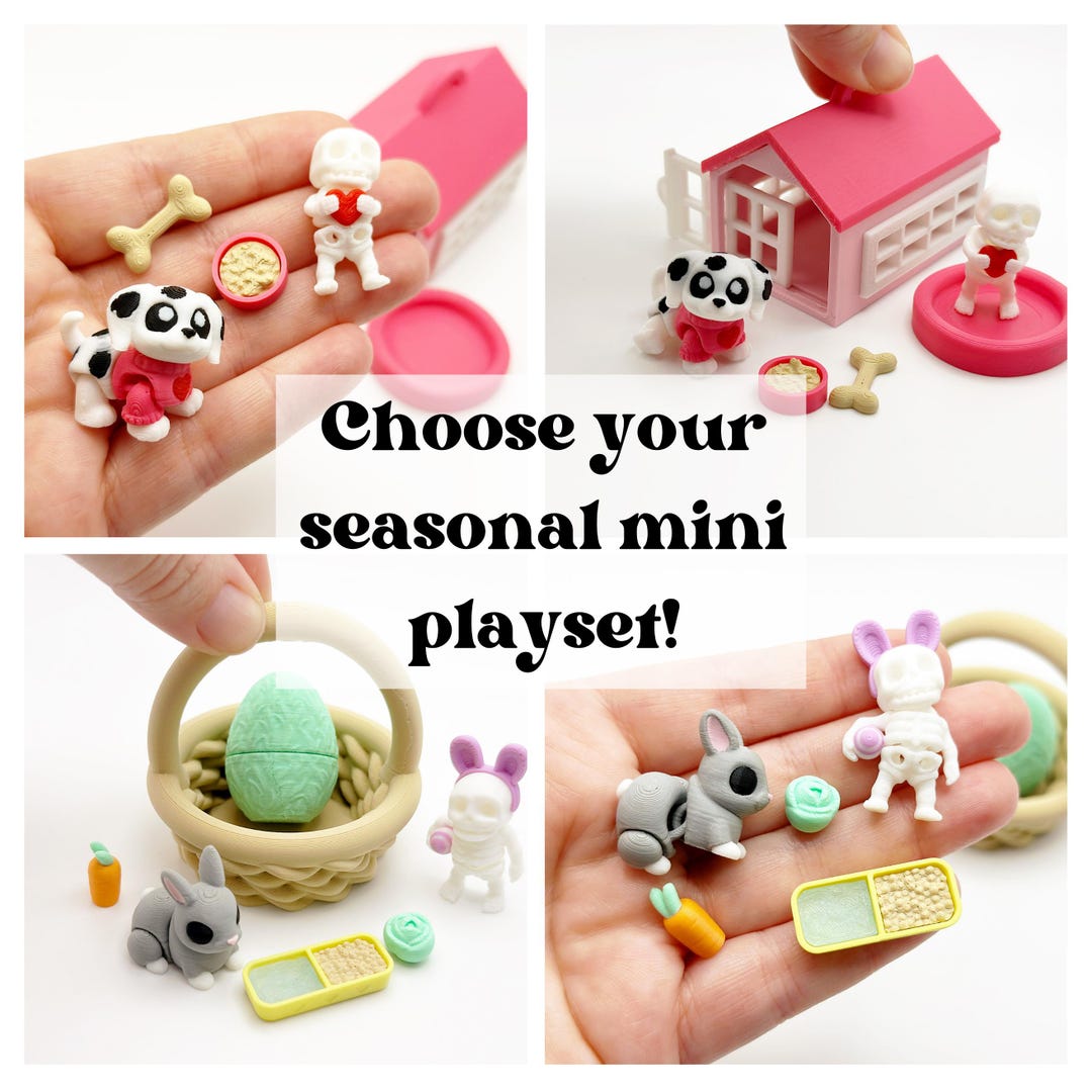 Mini Playsets Easter Basket Stuffers Desk Pet Kidcore Cutecore 3D ...