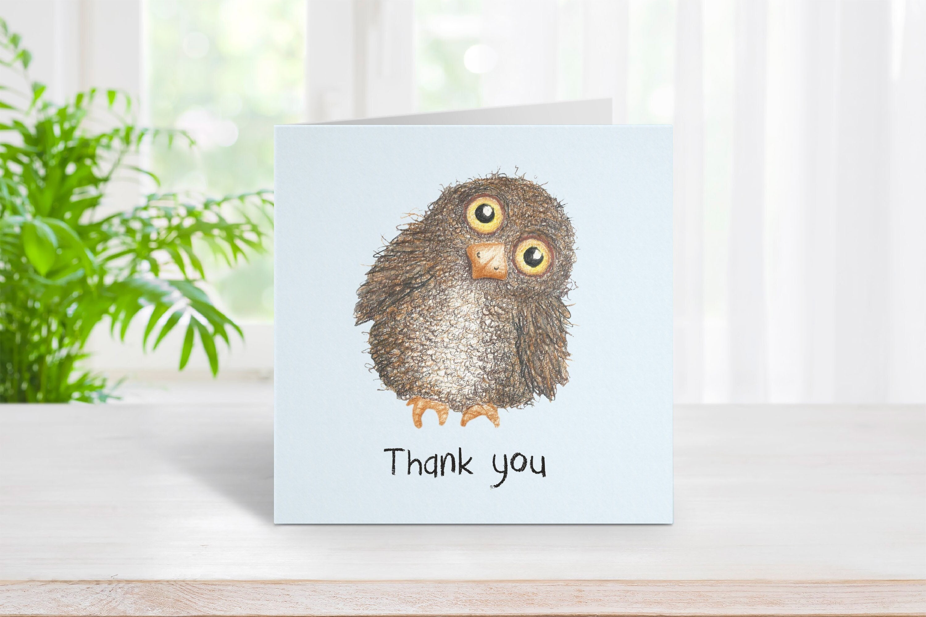 Cute Barn Owl Thank You Card, Woodland Animals, Cottagecore, Thank You ...