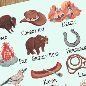 Cowboy ABC Poster, Pacific Northwest, Cowboy Nursery Wall Art ...