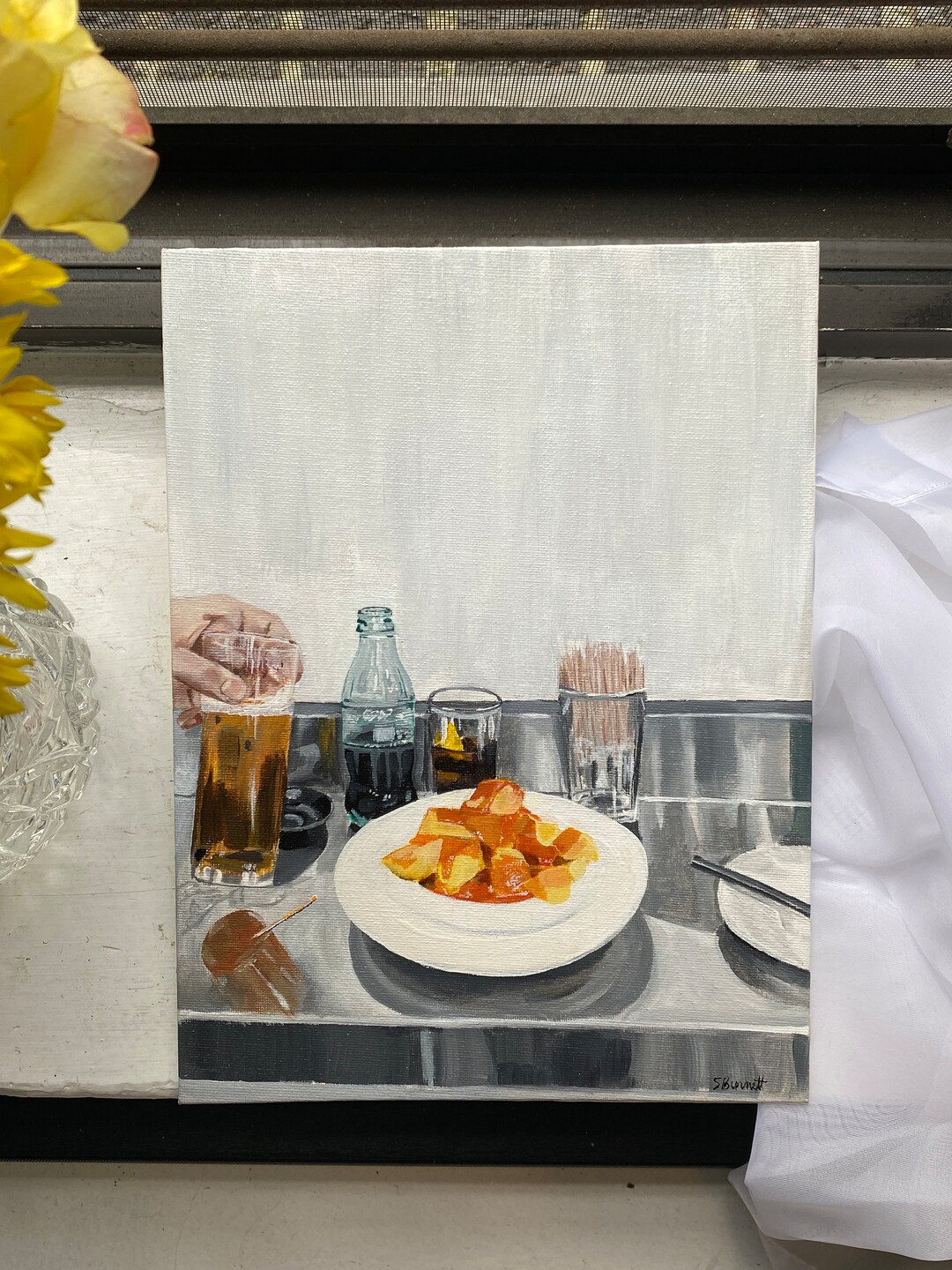 Spanish Tapas, Original Acrylic Painting, 9x12 on Canvas Board - Etsy