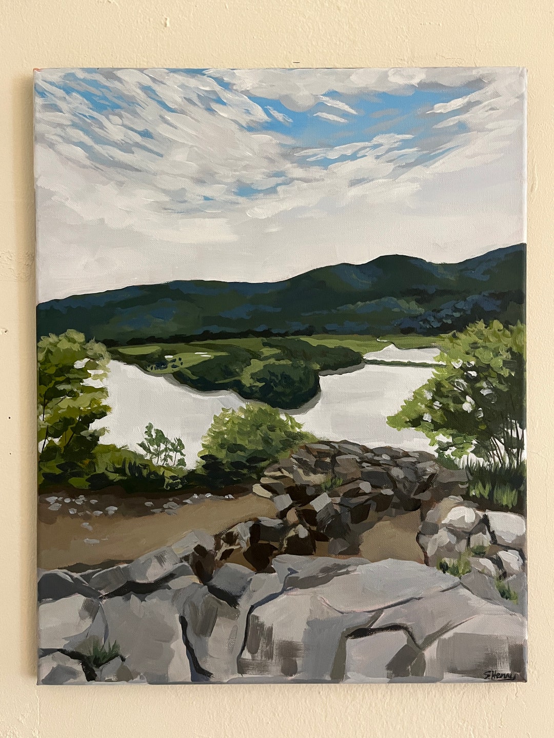 Original Hudson River Valley Acrylic Painting: Anthony's Nose 16x20 - Etsy