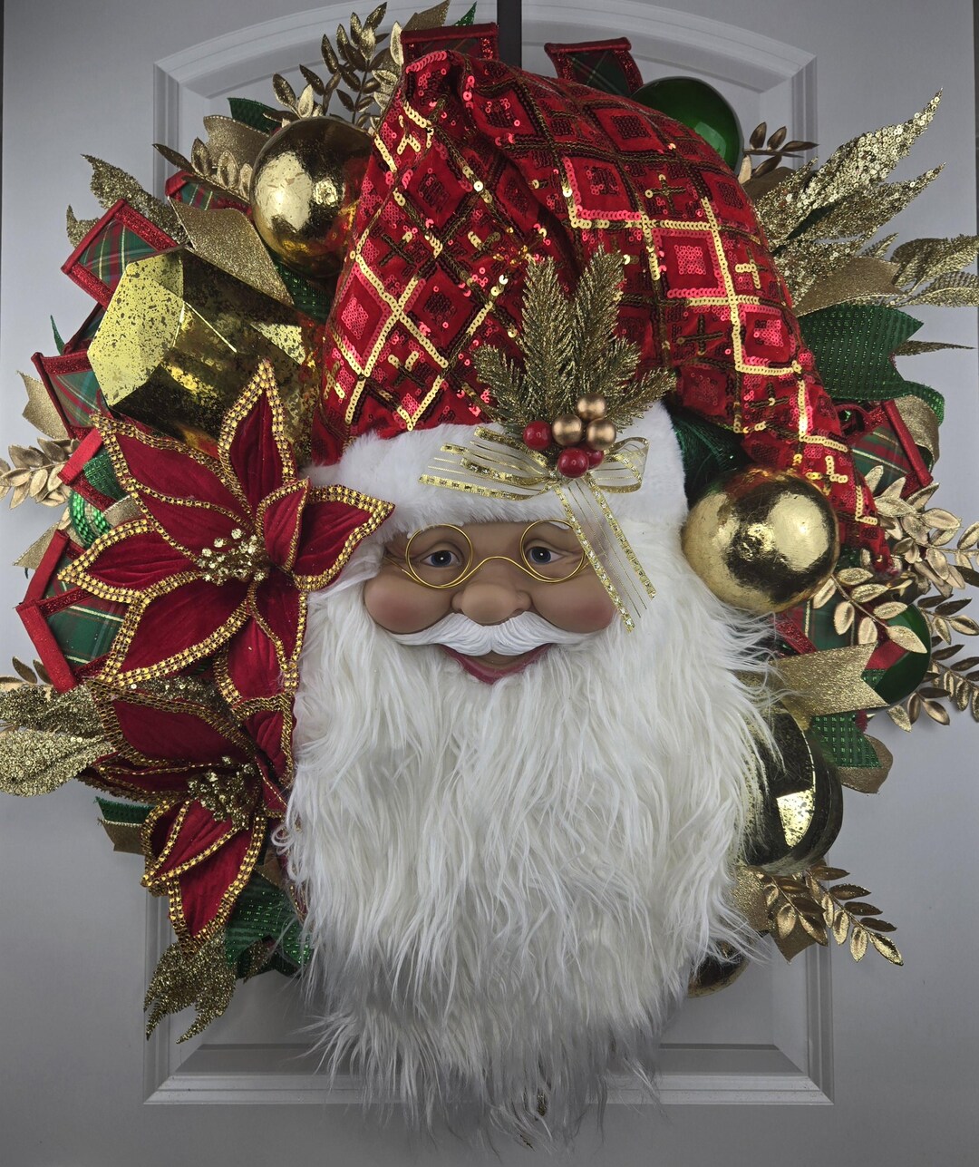 Glam Santa Face Wreath - Etsy