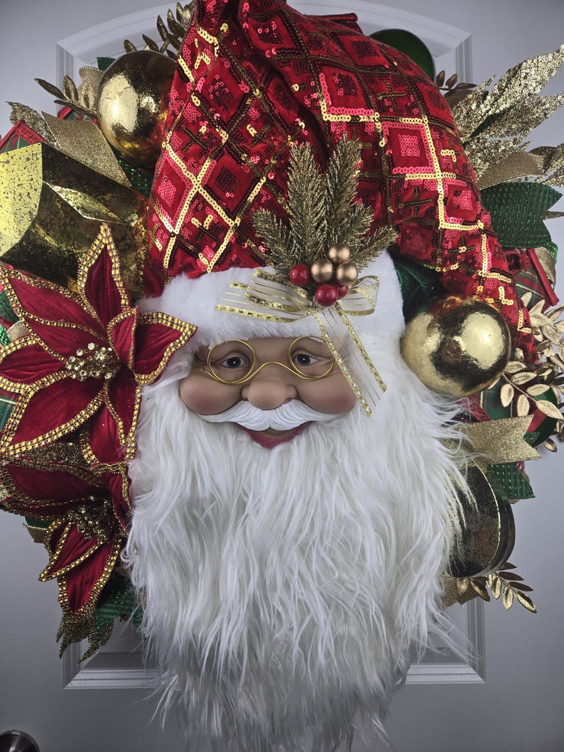 Glam Santa Face Wreath - Etsy