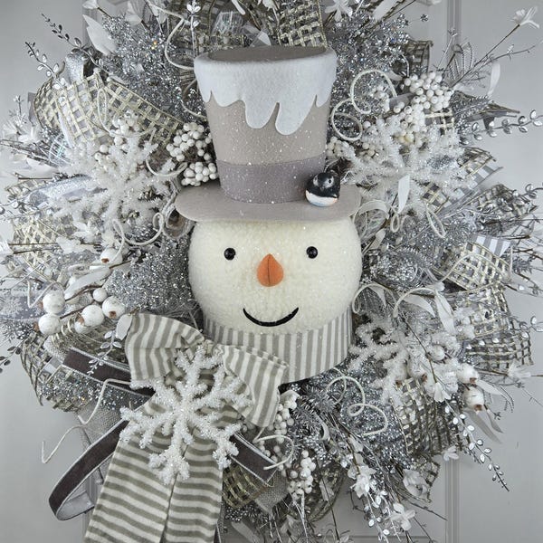 Snowman Head Wreath - Etsy