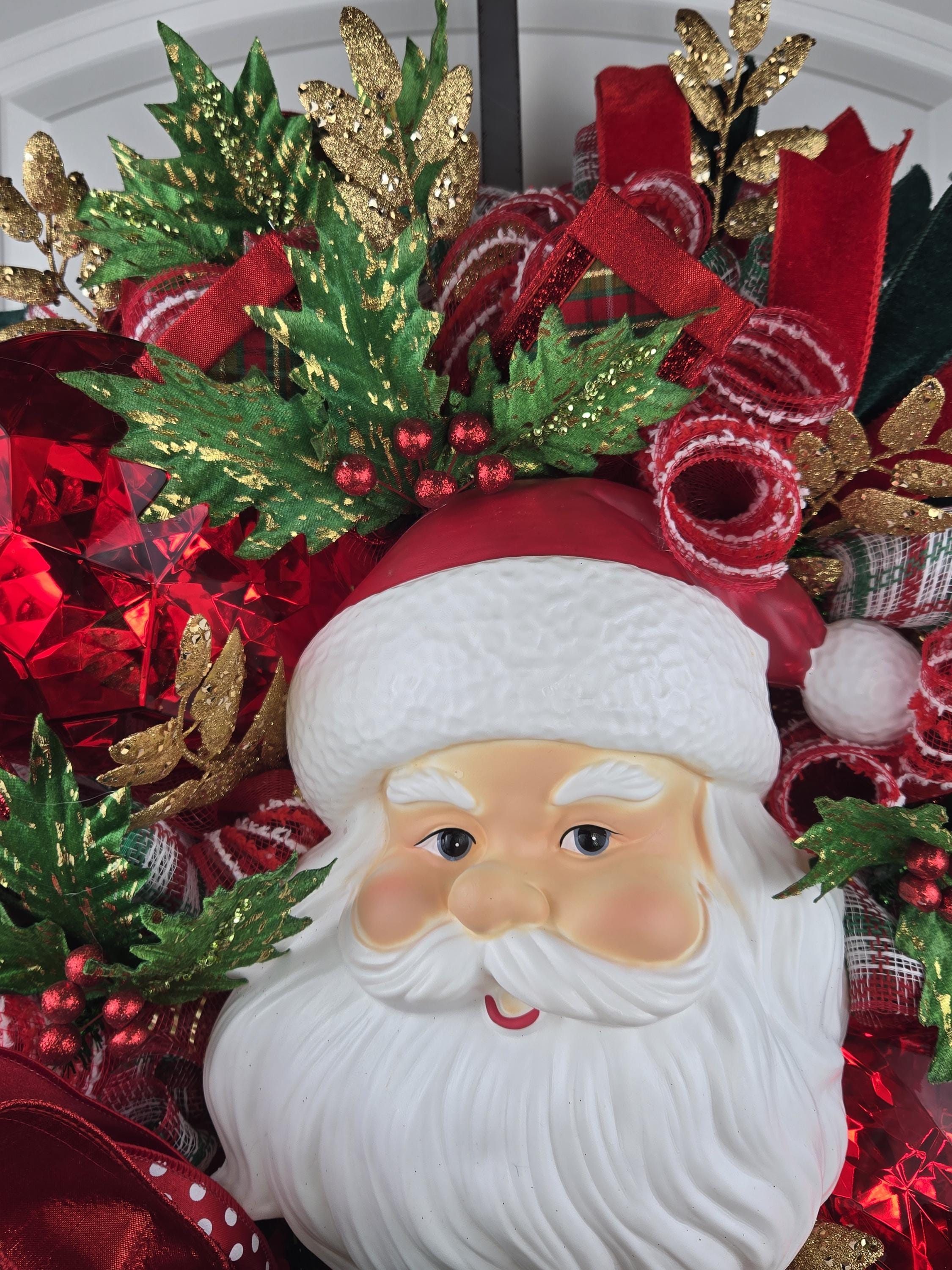 Classic Santa Christmas Wreath - Etsy