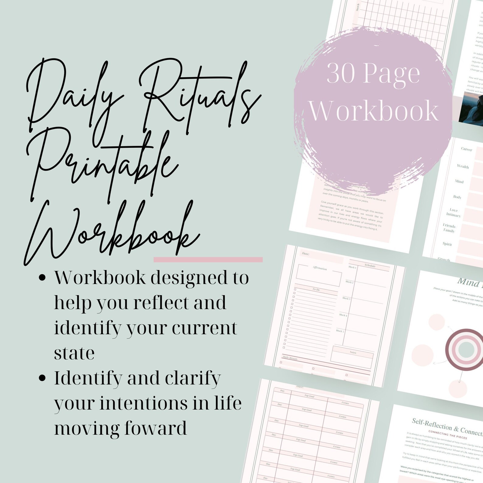 Daily Rituals Reflection & Intentions Workbook / Self Love / Journal ...