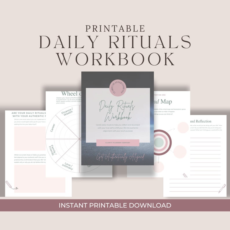 Daily Rituals Reflection & Intentions Workbook / Self Love / Journal ...