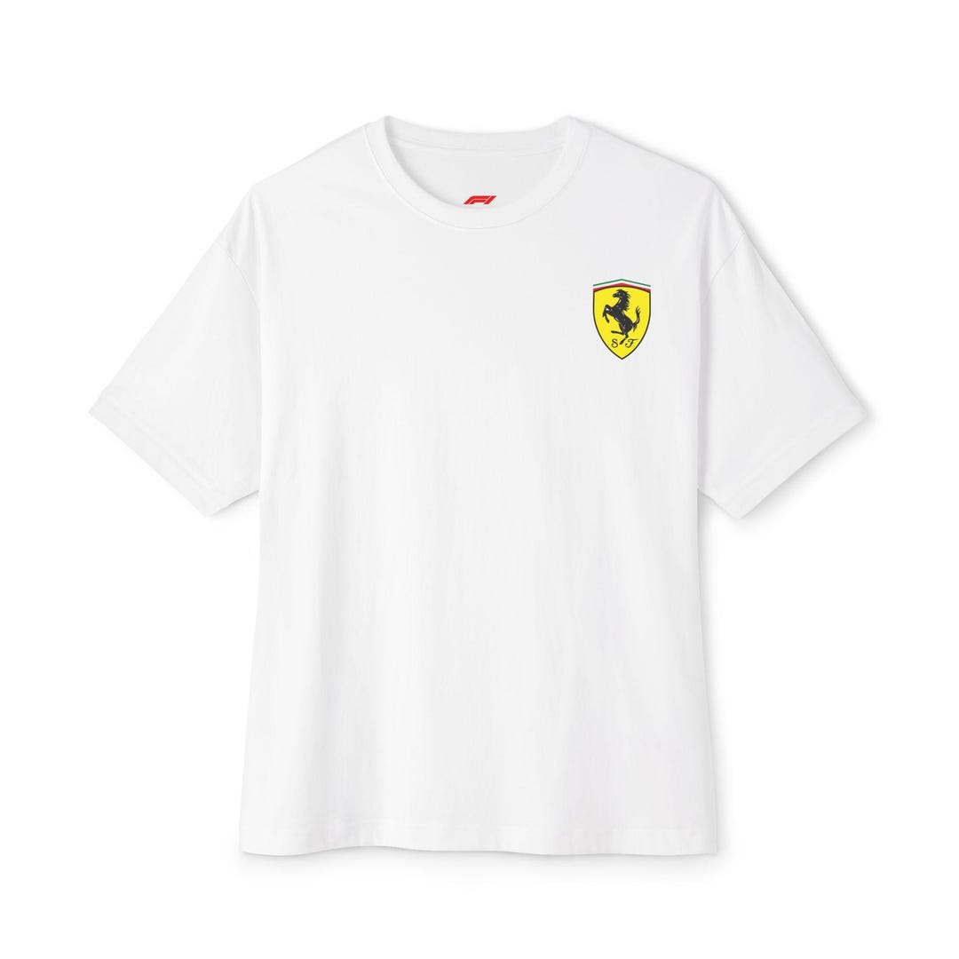 Ferrari Unisex Oversized Boxy Tee - Stylish Motorsport Graphic T-shirt ...