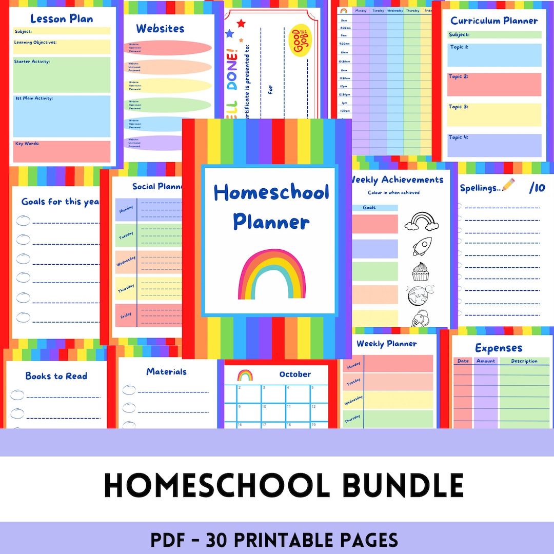 Homeschool Planner Bundle 2022 Undated Planner - Etsy
