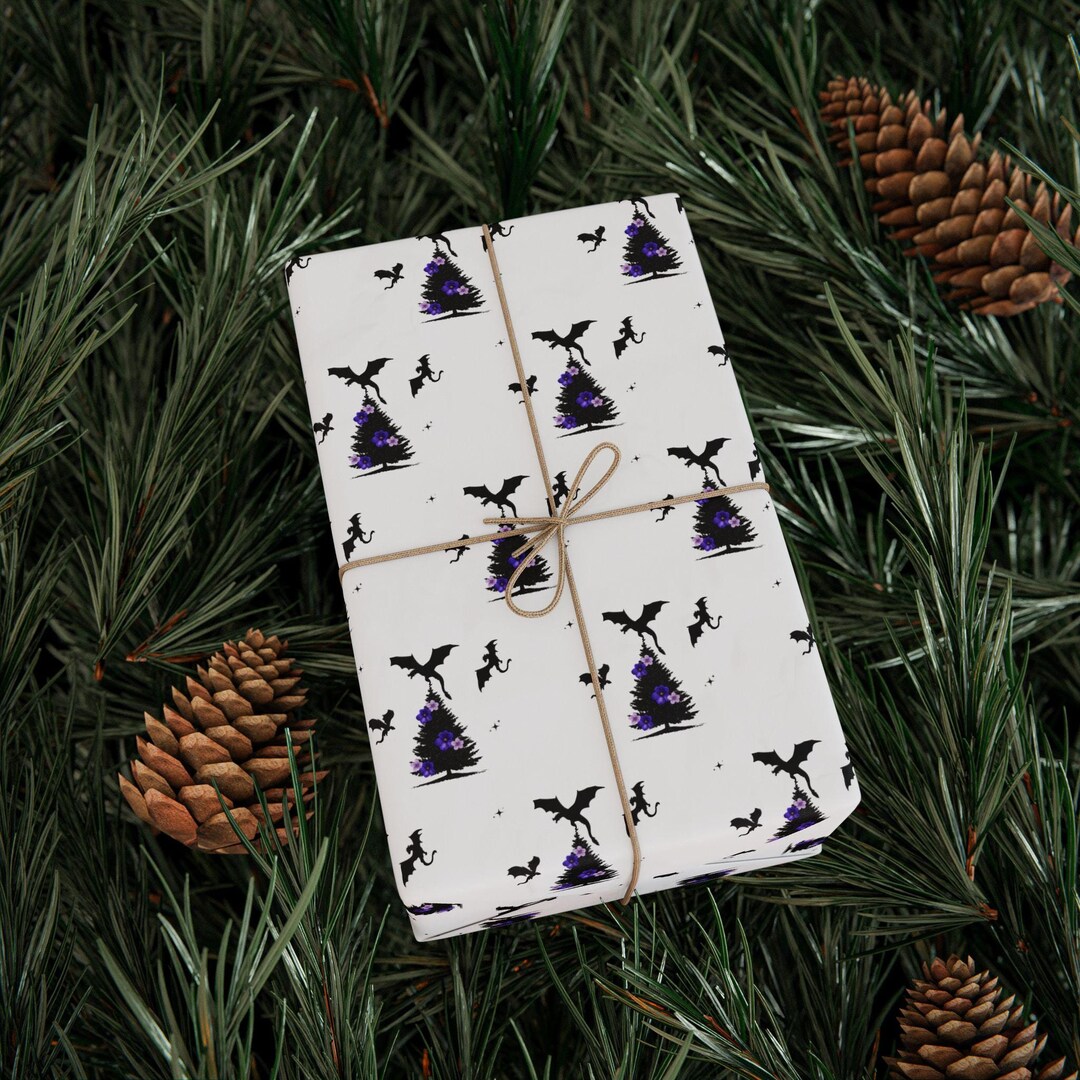 Dragon Wrapping Paper Fourth Wing Christmas Gifts Iron Flame Dungeons ...