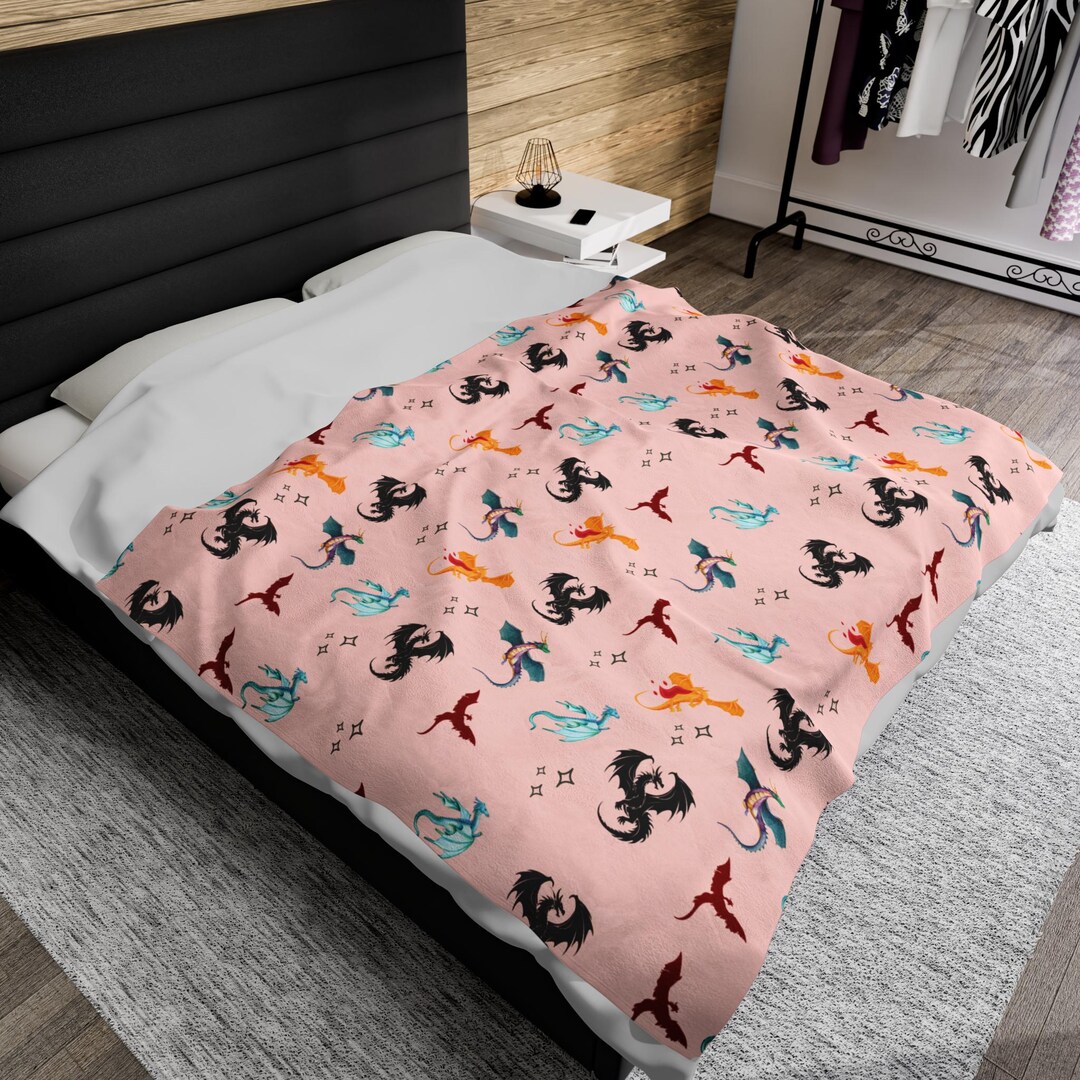 Pink Fourth Wing Inspired Fourth Wing Gift for Her Bookish Fleece Throw ...