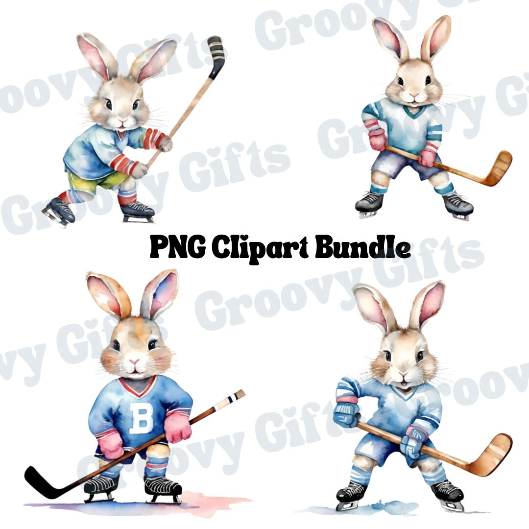 Easter Hockey SVG, Hockey Bunny PNG, Boys Easter Clipart, Digital ...