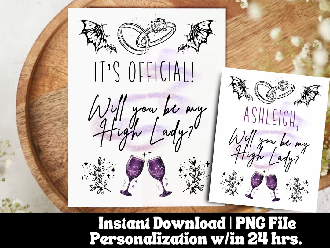 Acotar Wedding, Acotar Bridesmaid Proposal Card, Digital Download Svg ...