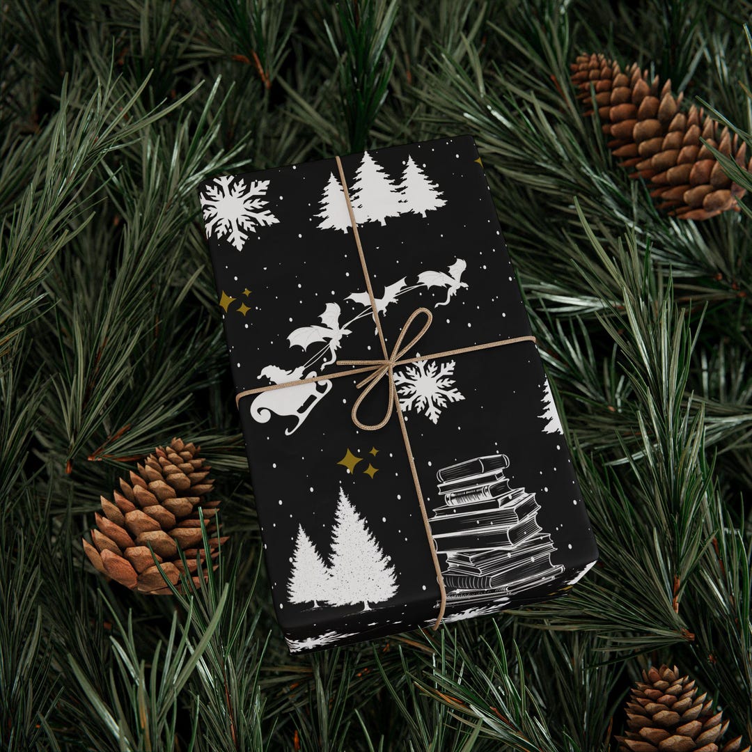 Dragon Wrapping Paper Fourth Wing Christmas Gifts Iron Flame Dungeons ...