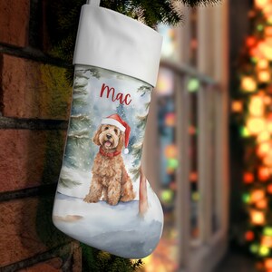 Personalized Doodle Dog Christmas Stocking, Doodle Mom Gift, Apricot ...