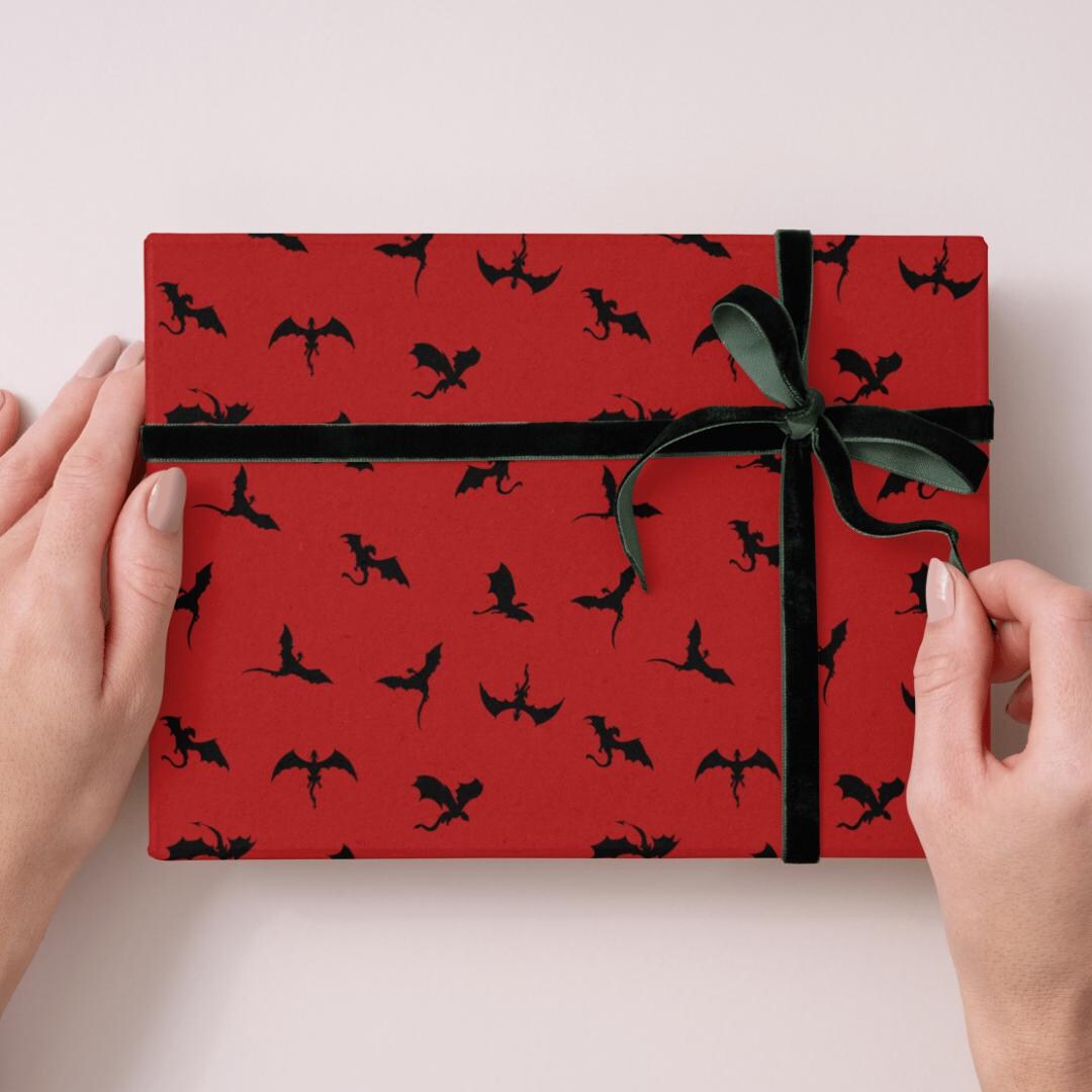 Dragon Wrapping Paper Fourth Wing Christmas Gifts Iron Flame Dungeons ...