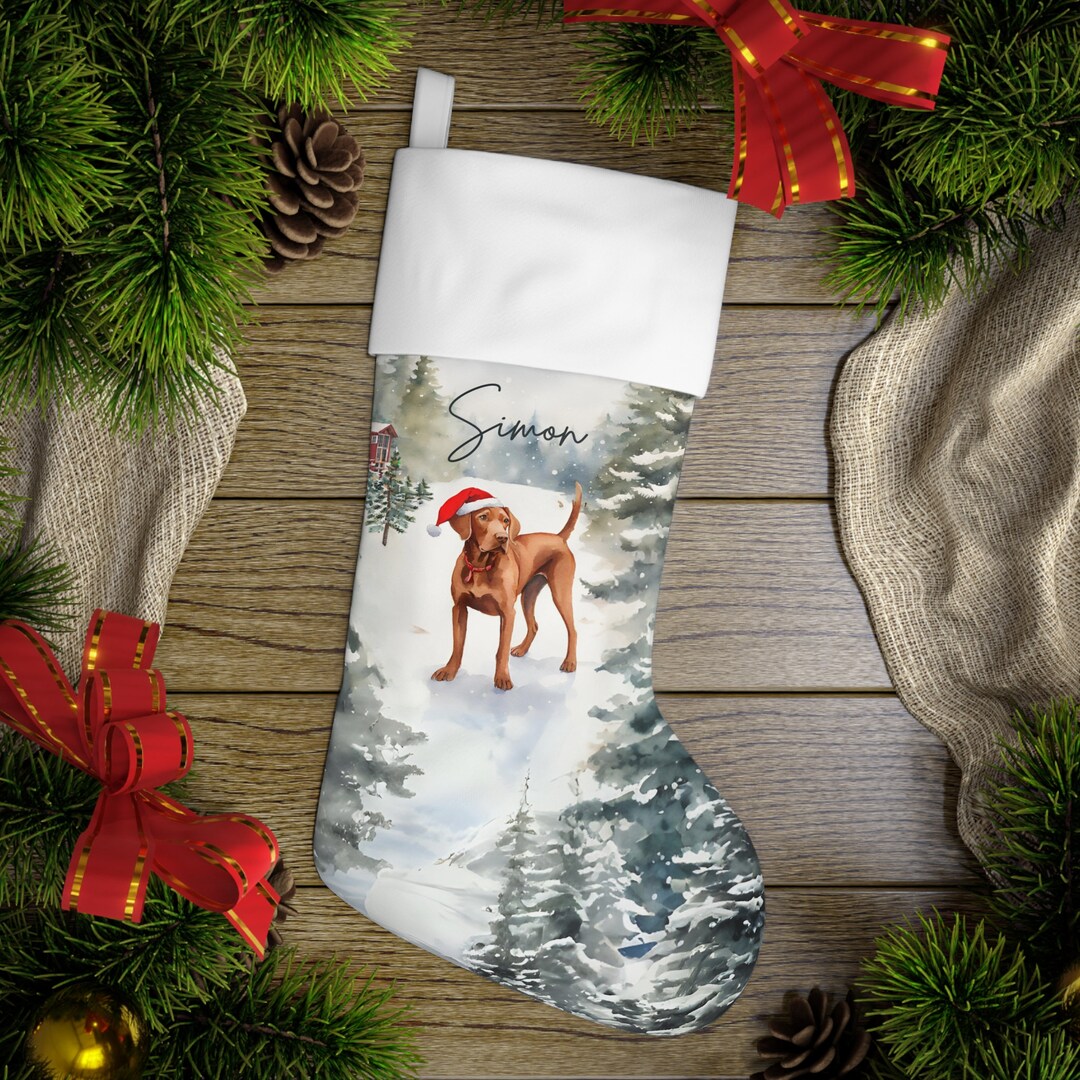 Vizsla Dog Stocking, Personalized Pet Stocking, Customizable Stocking ...