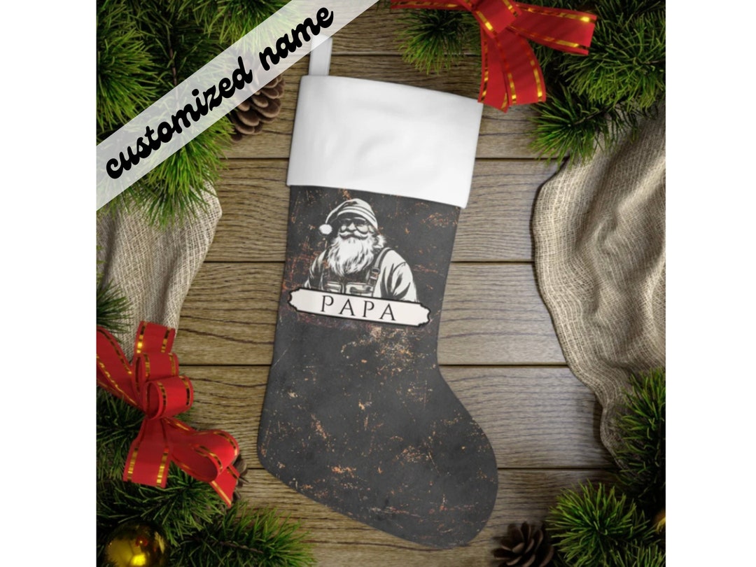 Personalized Hunting and Fishing Stocking, Outdoorsman Stocking, Rust ...