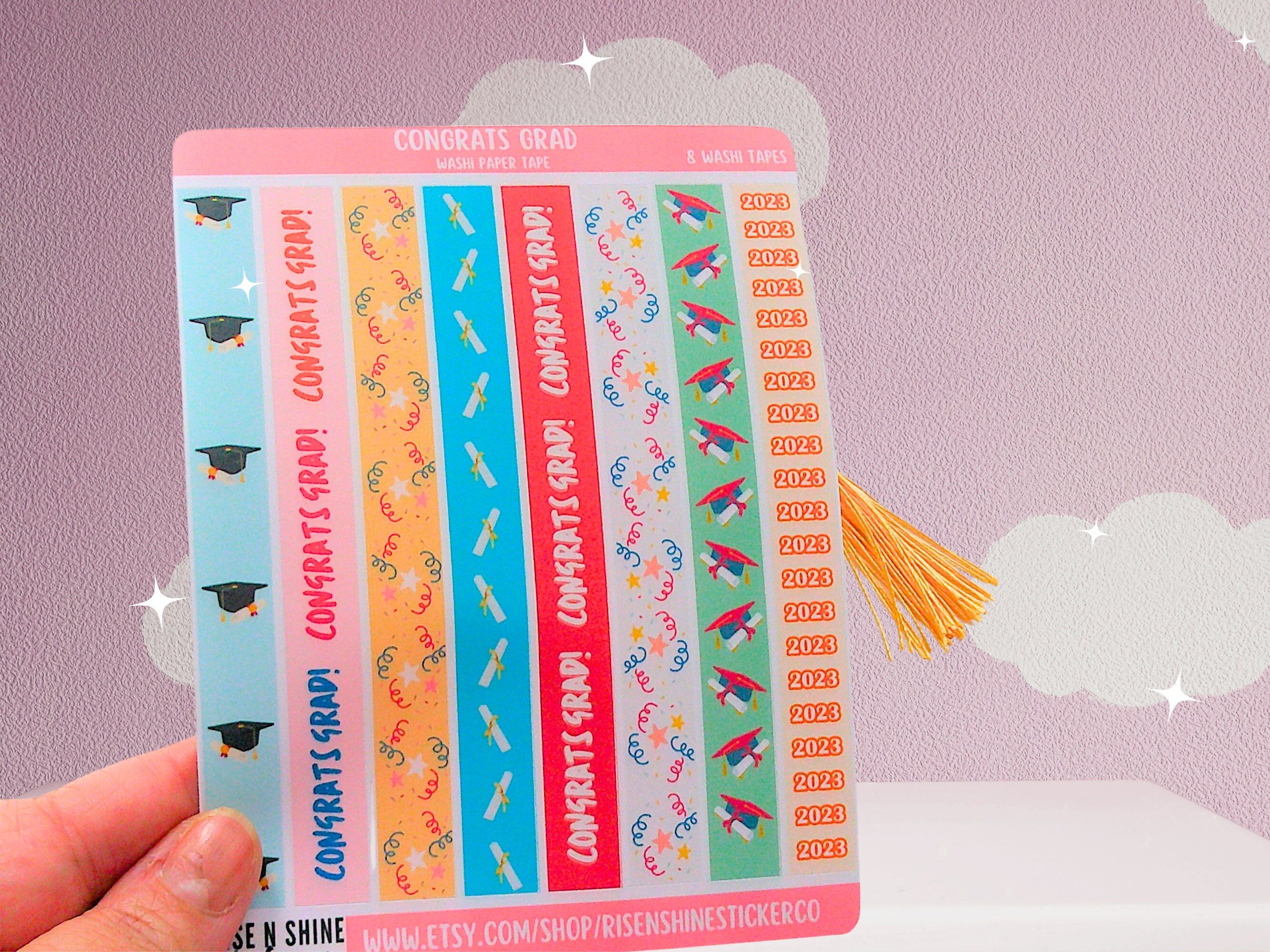 Congrats Grad, You Did It, Graduation Caps, Planner Stickers, Washi ...