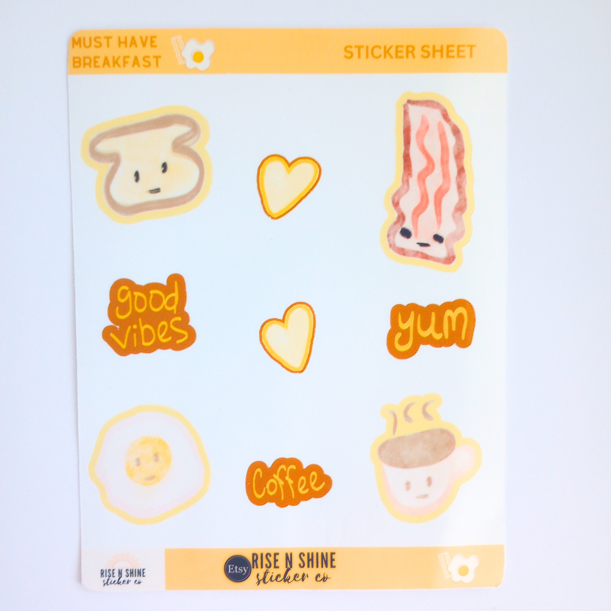 Must-have Breakfast Sticker Sheet | Cute, Handmade, Sticker Sheet ...