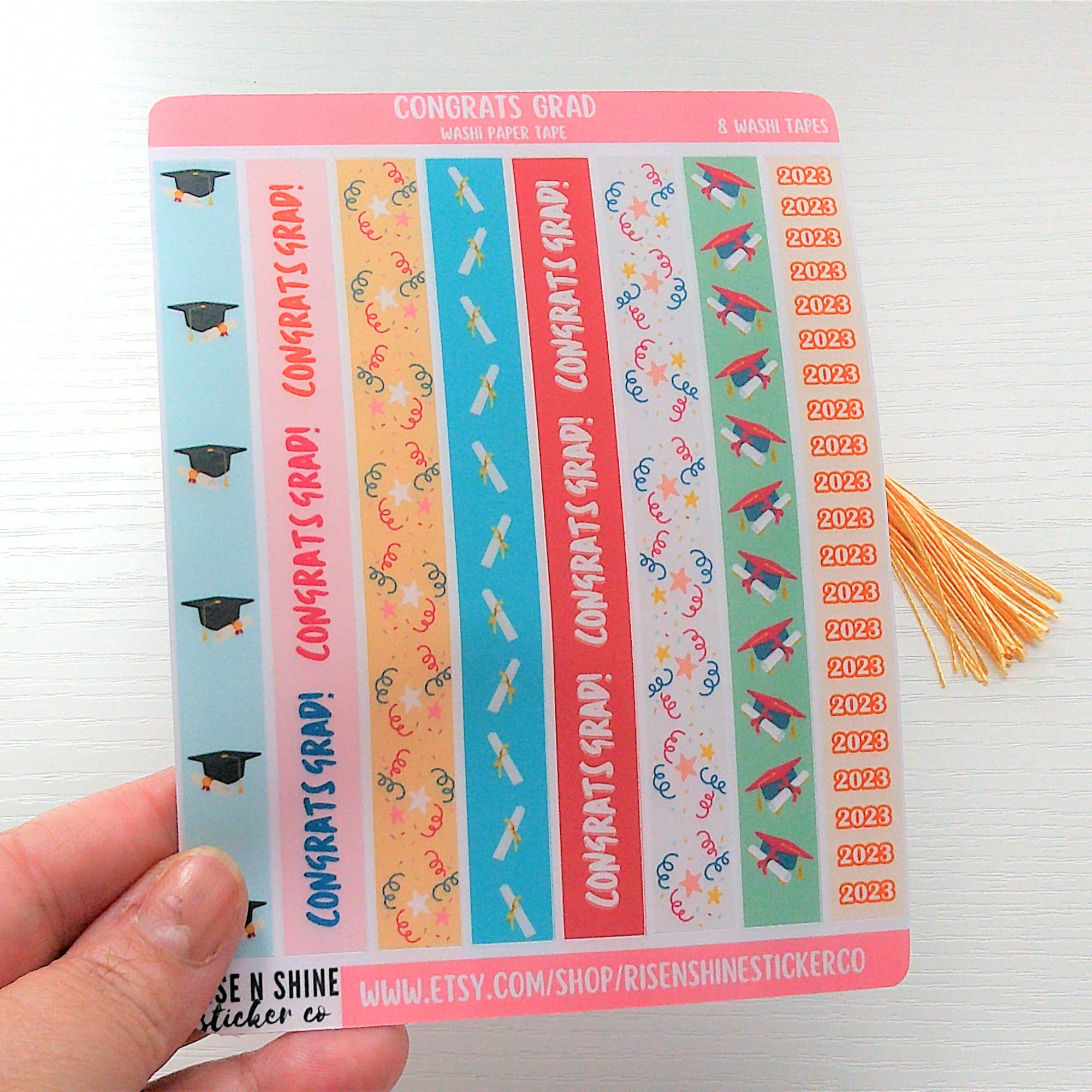 Congrats Grad, You Did It, Graduation Caps, Planner Stickers, Washi ...
