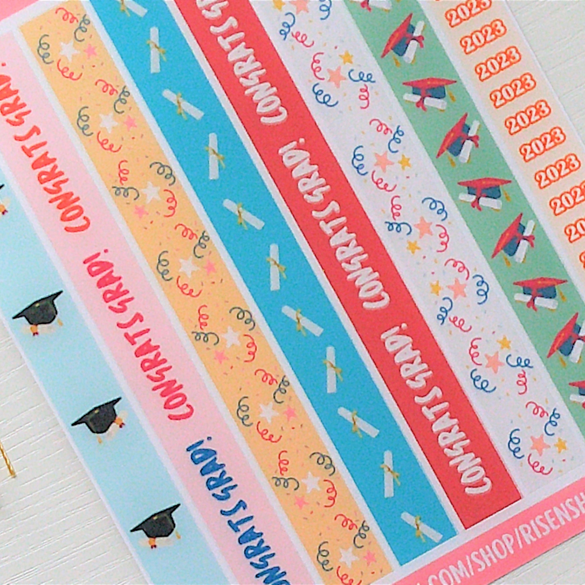 Congrats Grad, You Did It, Graduation Caps, Planner Stickers, Washi ...