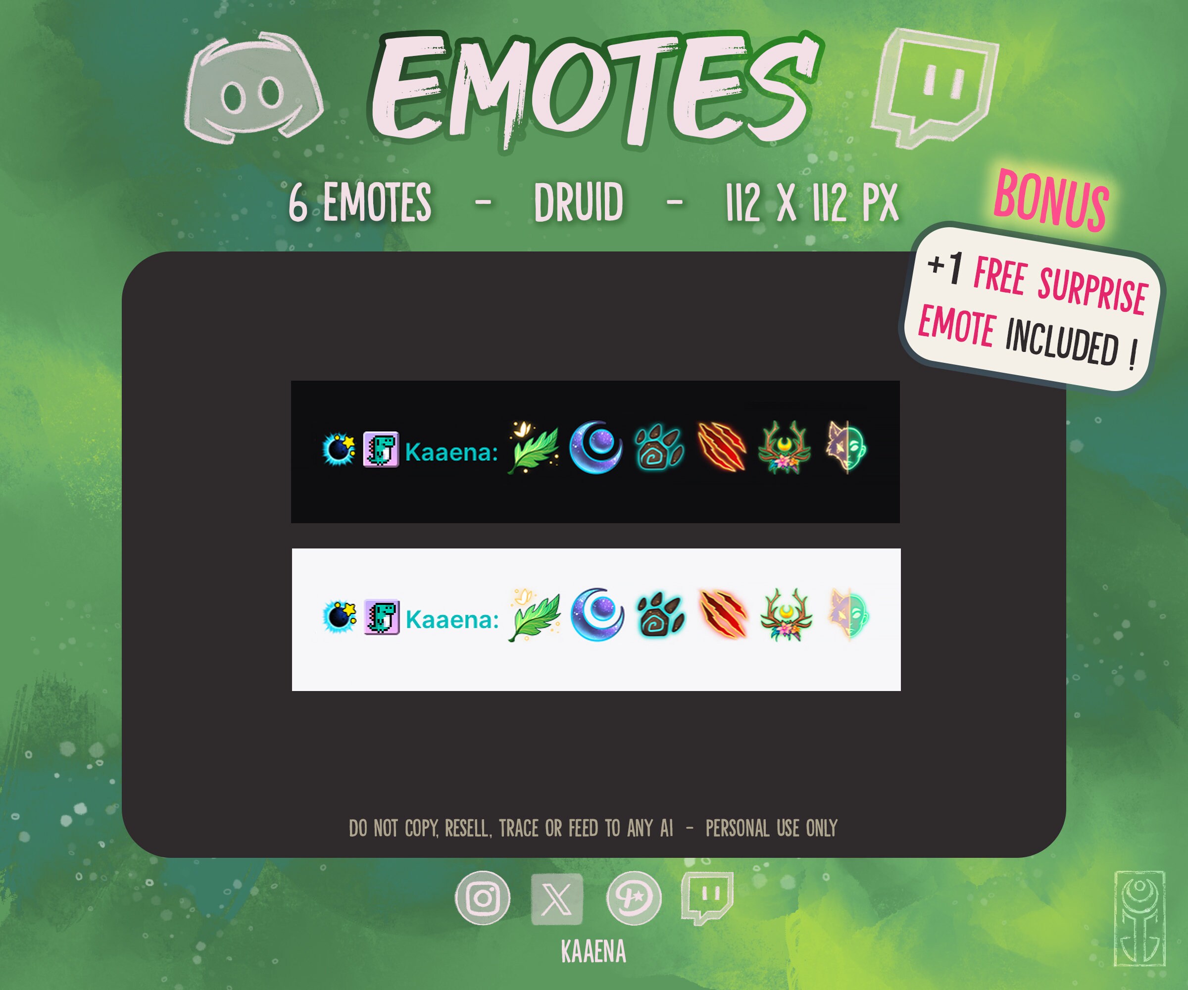 World of Warcraft - Pack 6 Emotes / Badges for Twitch & Discord - Druid ...