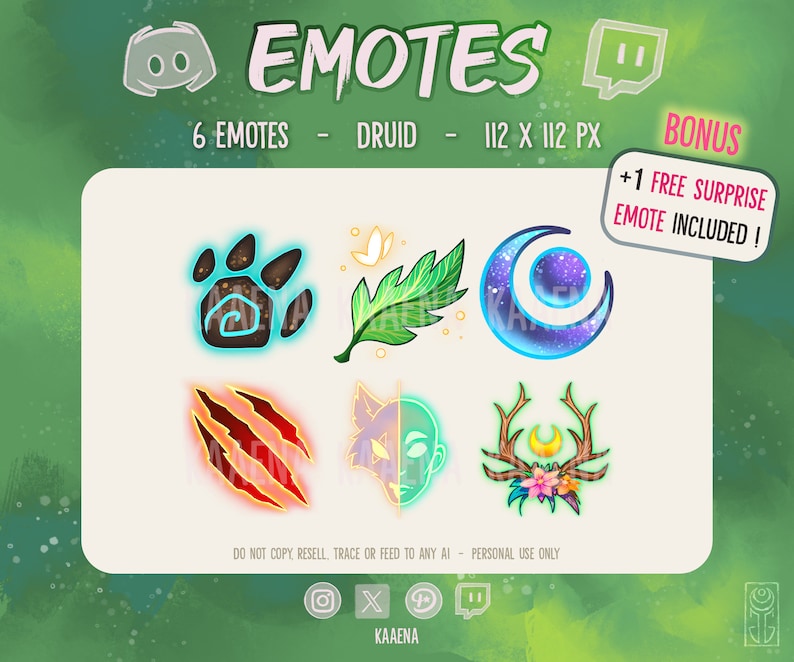 World of Warcraft - Pack 6 Emotes / Badges for Twitch & Discord - Druid ...