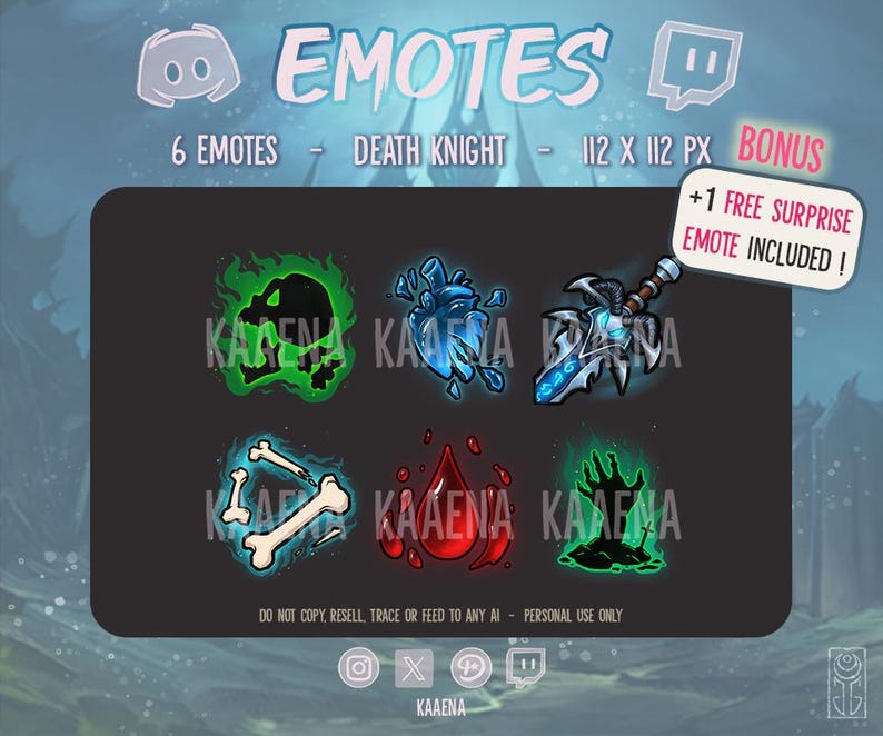 World of Warcraft - Pack 6 Emotes / Badges for Twitch & Discord - Death ...